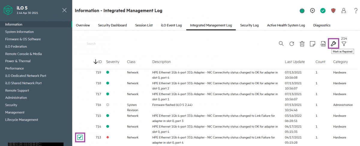 Integrated Management Log (IML) در HP iLO چیست؟ | رایانش ابری آوید ...